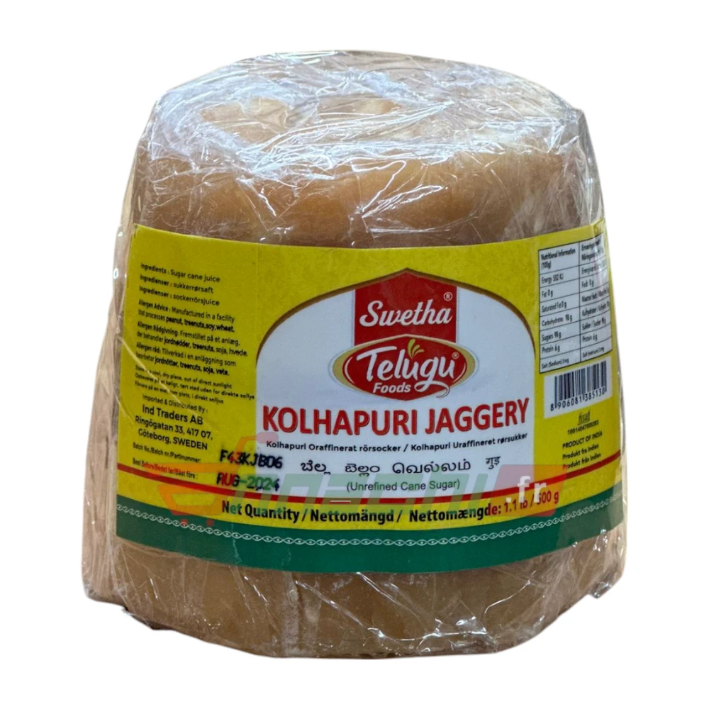 TELUGU FOODS KOLHAPURI JAGGERY - 500g - Annachi Supermarket